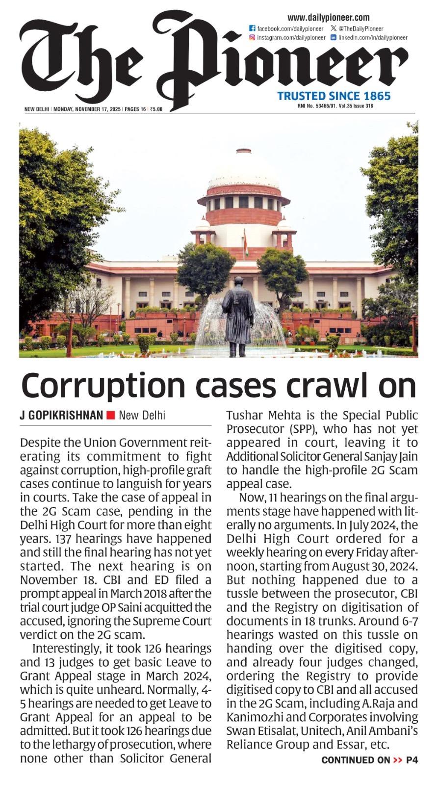 Corruption cases crawl on – Delays in Prosecution of high-profile ...